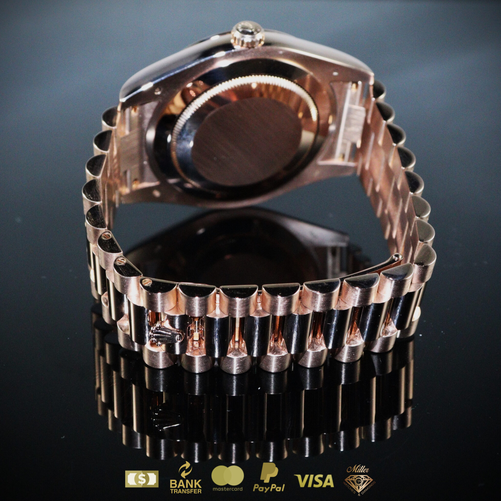 Rolex Presidente Day-Date 41 mm oro rosado chocolate – Miller Watches ...