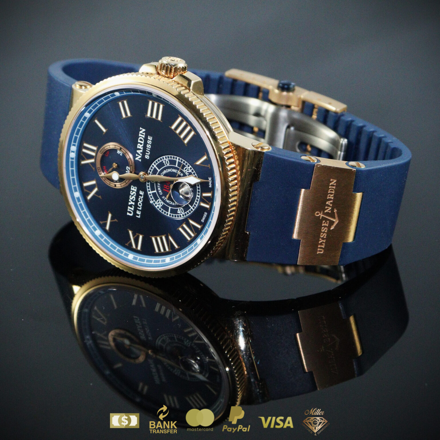 Ulysse Nardin Marine cronometro 43 mm en oro rosa – Miller Watches ...
